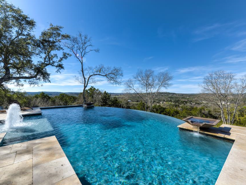 Modern Geometric Pool | Deer Meadows - Infinity Pools of Texas